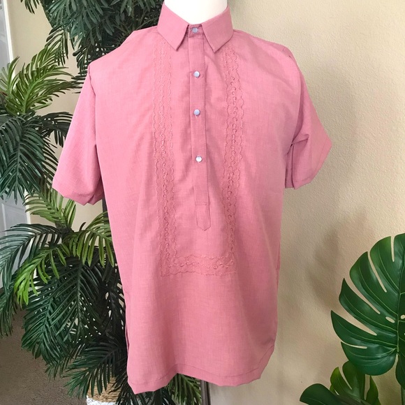Shirts | Saleblush Pink Or Old Rose Pink Polo Embroidered Barong ...